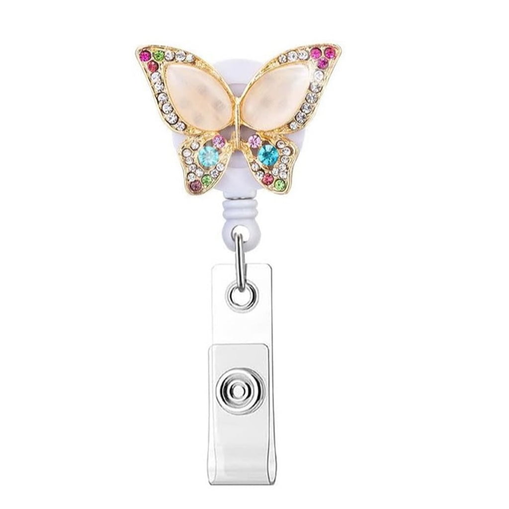 Butterfly Bees Id cards Holder Retractable Security Badge Clip ...