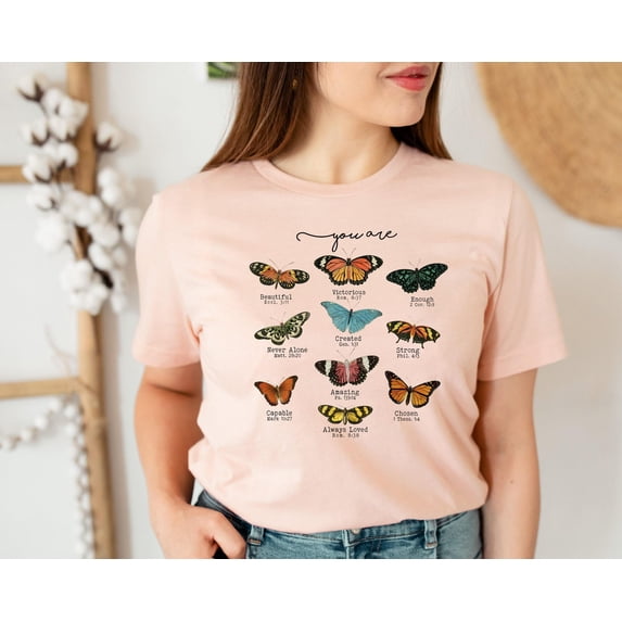 Butterfly Bible Verse Shirt Religious Shirt Christian Shirt ...