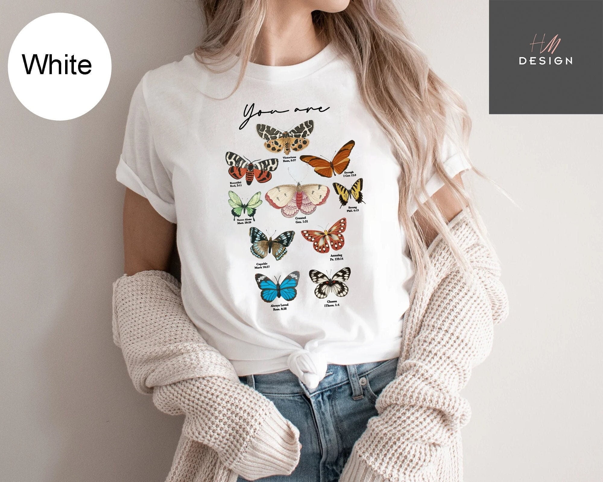 Butterfly Bible Verse T-Shirt, Inspirational Quotes, Religious Shirt ...