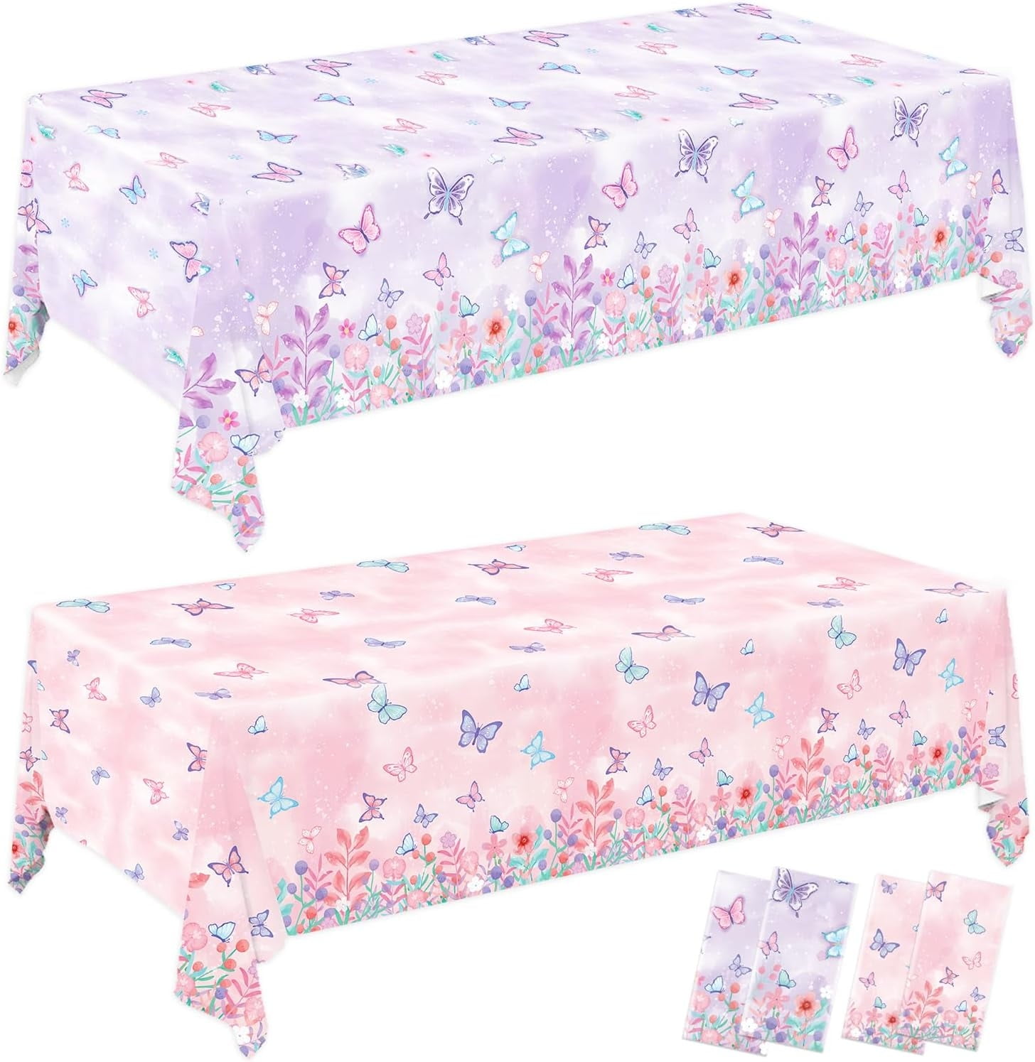 Butterfly Birthday Decorations 4-Pack Butterfly Themed Tablecloths For ...