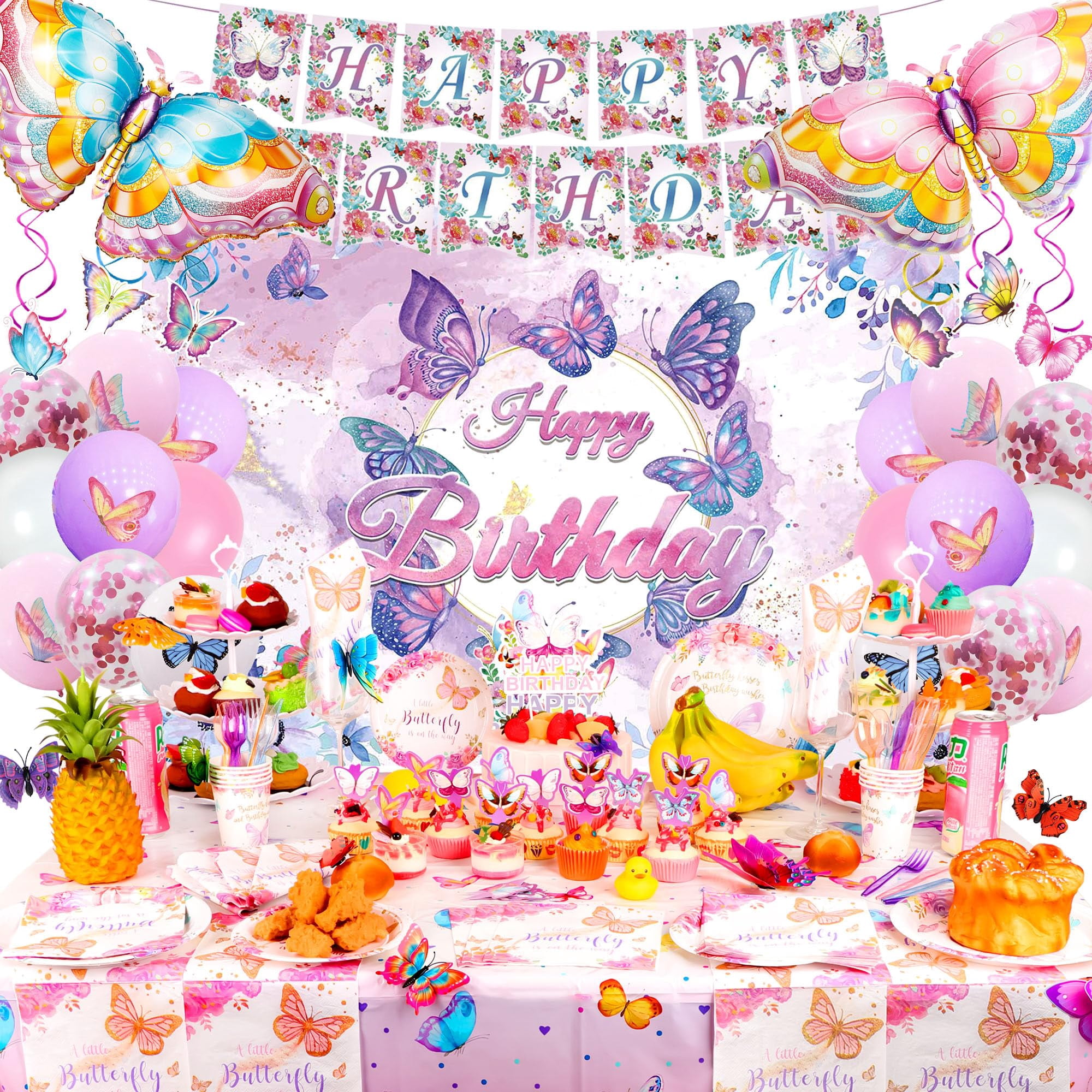 Butterfly Birthday Decorations Butterfly AIF4 Party Supplies for Girls ...