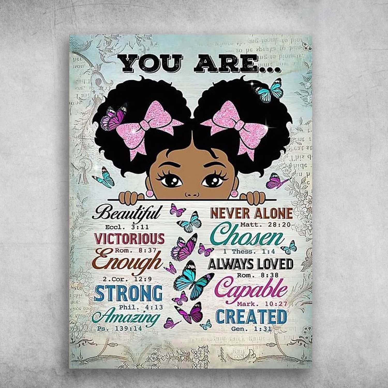 Butterfly Black Girl - You Are Beautiful, Never Alone, Chosen ...