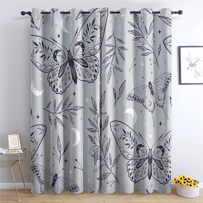 Butterfly Blackout Curtains For Bedroom Living Room, Aesthetic Curtains ...