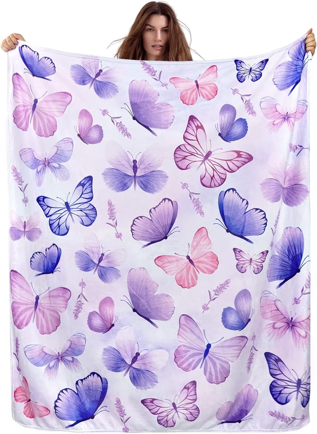 Butterfly Blanket Throw, Purple Butterfly Gifts for Women Girls ...