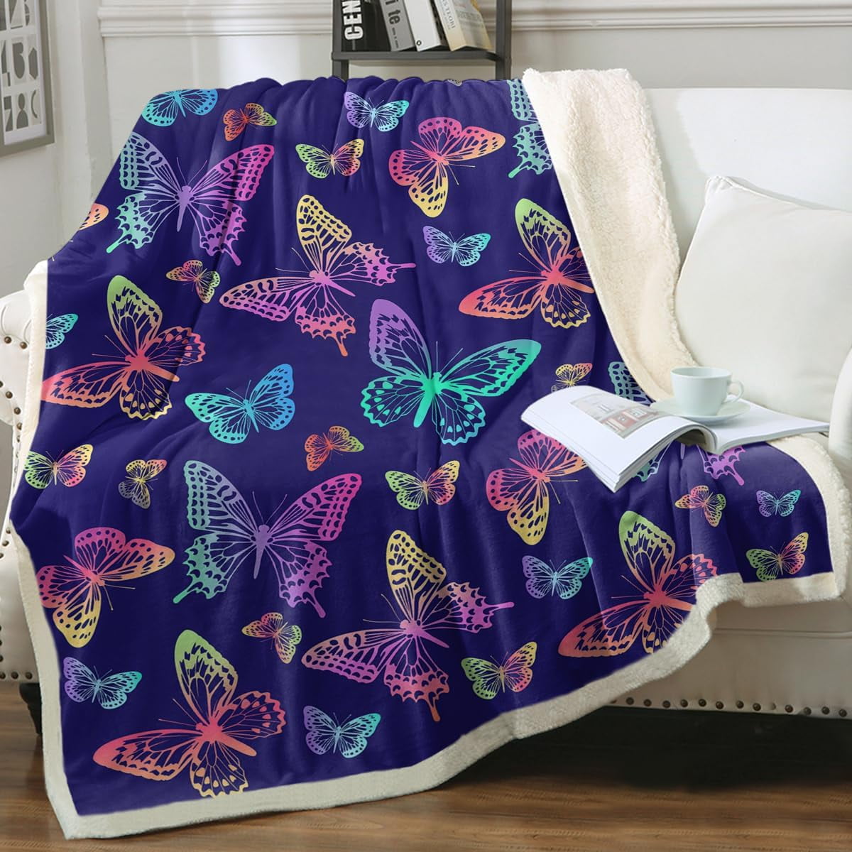 Butterfly Blankets and Throws Sherpa Throw Blanket Super Soft ...