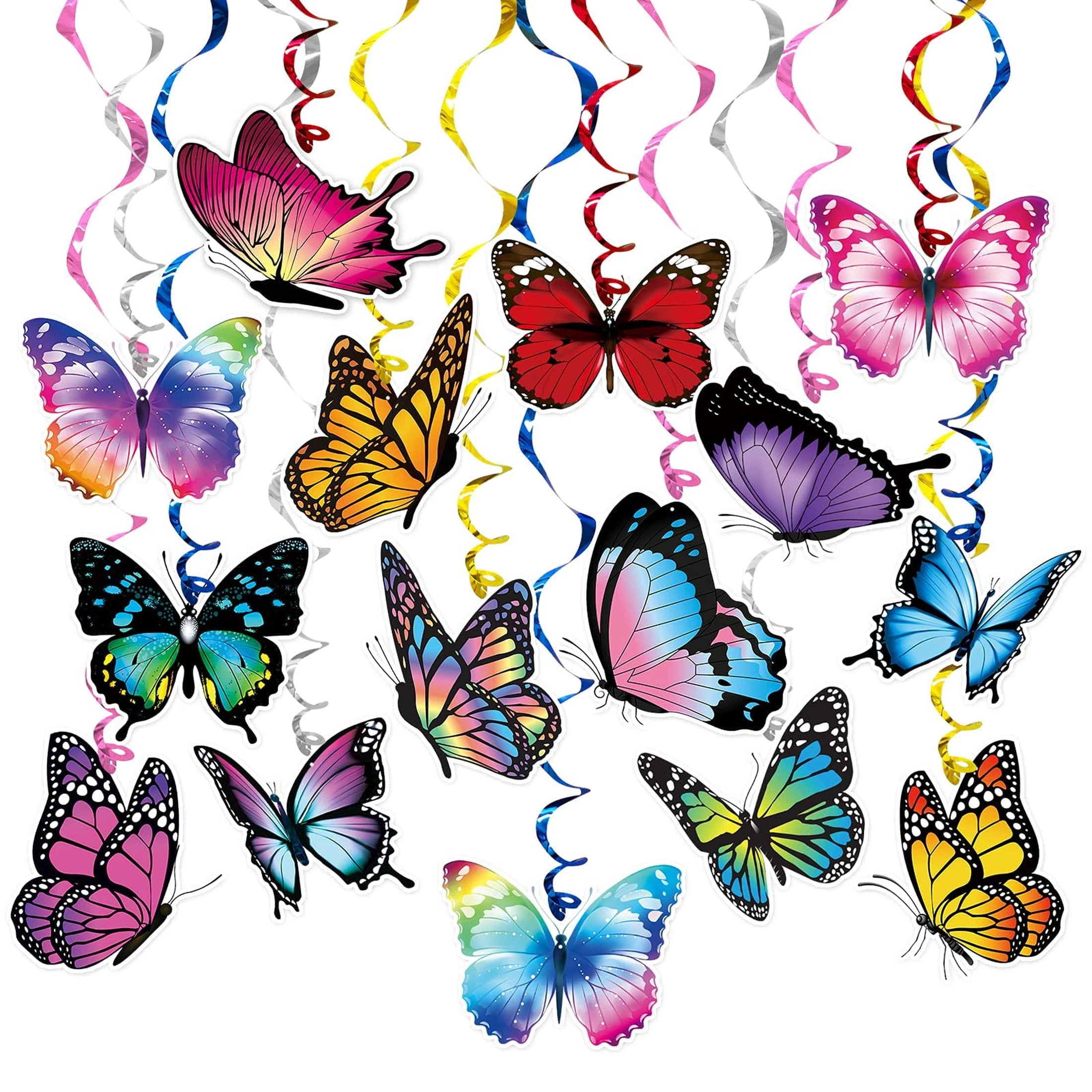 Butterfly Bliss Swirls - 30 Pack of Summer Spring Party Decorations for ...