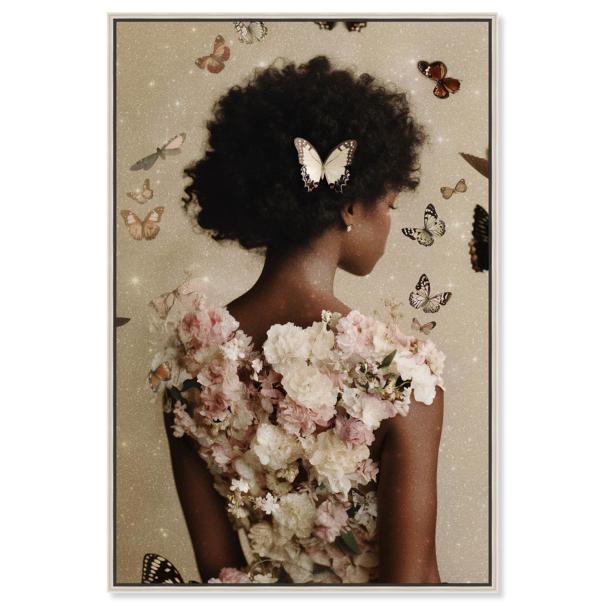 Butterfly Bloom Dress II Canvas Chic Floral Art by Art Remedy, Silver ...