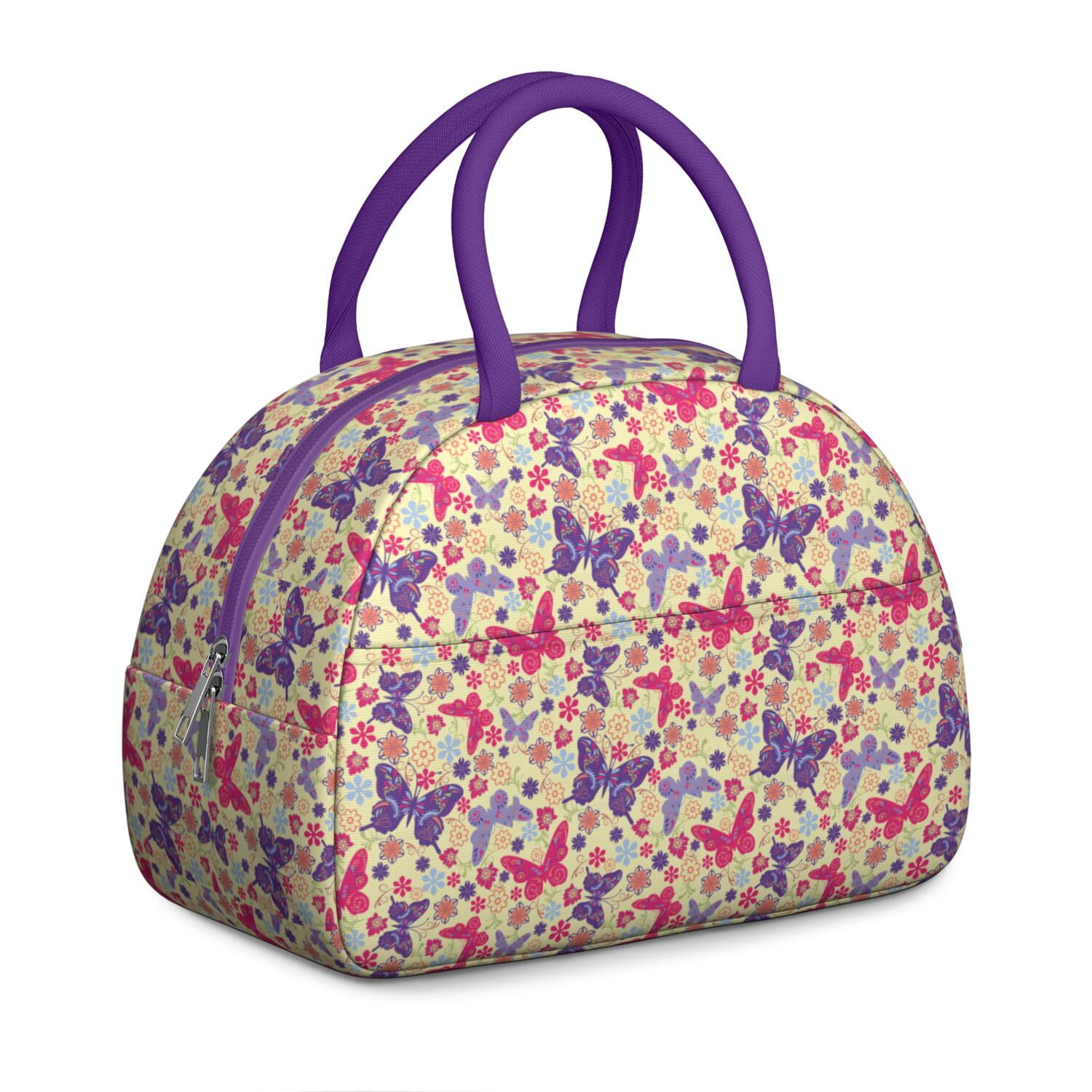 Butterfly Bloom Lunch Bag – Artistic Pattern Featuring Colorful Butterflies and Floral Accents ...