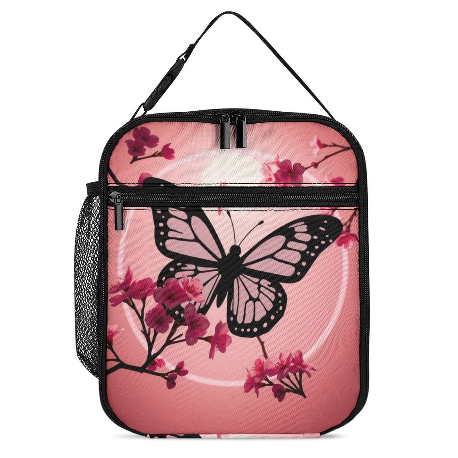 Butterfly Blossom Beauty Lunch Bag Warm Insulated Lunch Box School Food ...