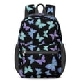 Butterfly and Blue Purple Black Pattern 17" School Backpacks for Teens ...