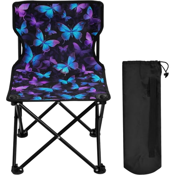 Butterfly Blue Purple Portable Camping Chair Lightweight Outdoor ...