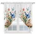 Butterfly Book Swag Curtain Valance for Window 2 Panels Spring Florals ...
