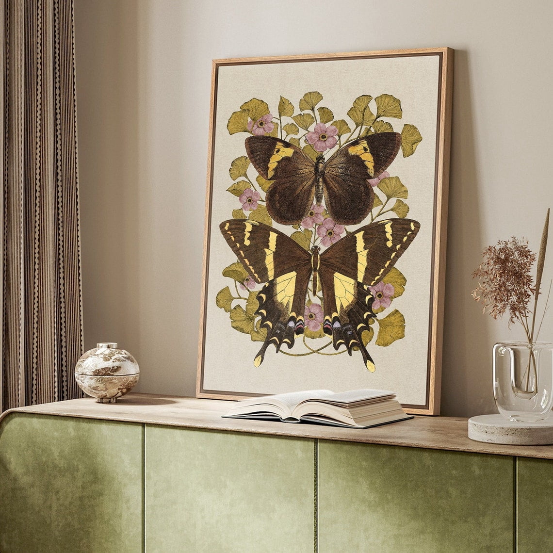 Butterfly Botanical Farmhouse Poster, Unframed Size 24x36 - Walmart.com