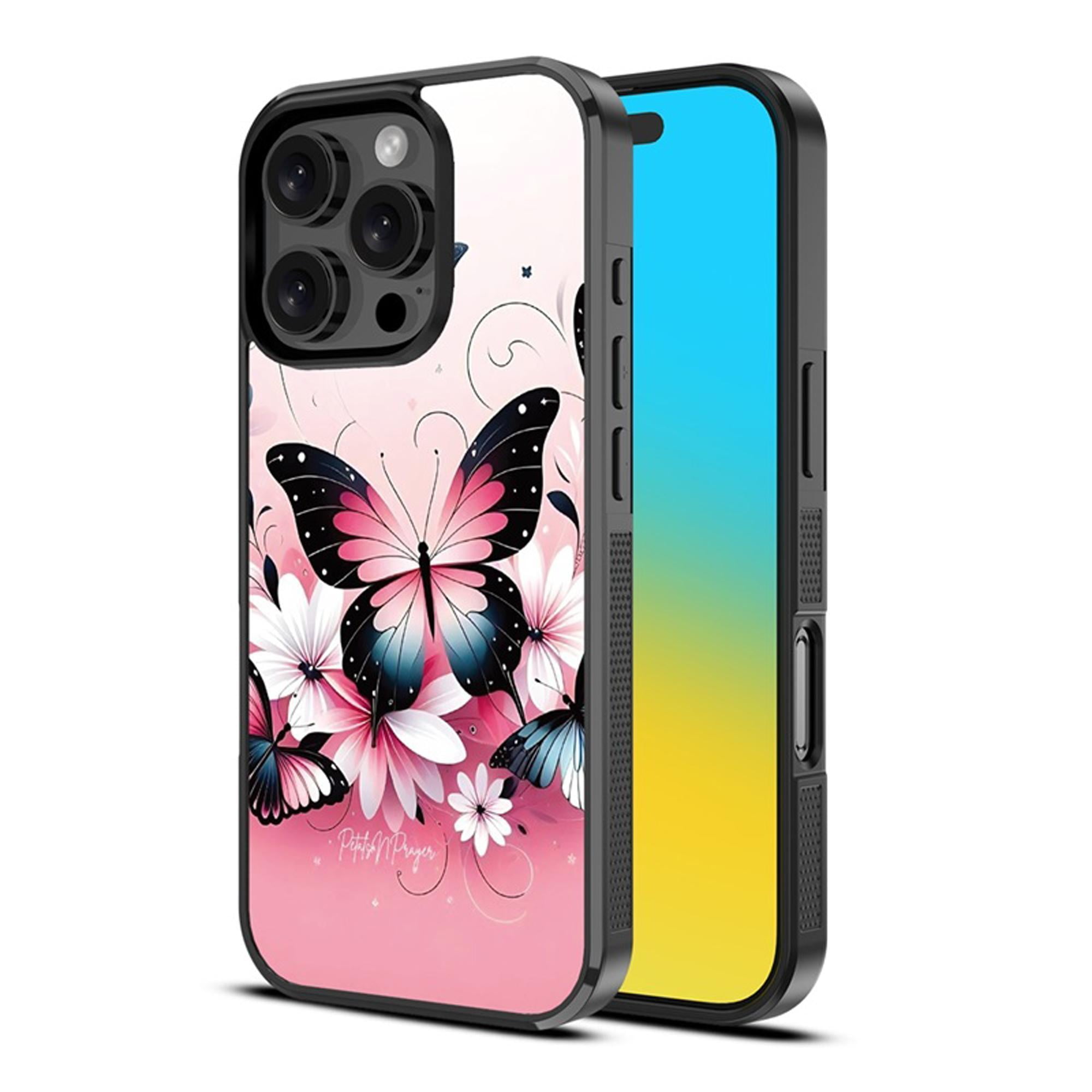 Butterfly Bouquet Magnetic Charging-Compatible Case for iPhone 16 Pro ...