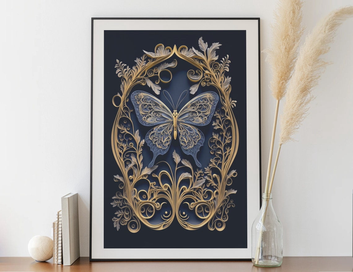 Butterfly Brain Therapy Wall Art Print, Unframed Paper Poster 11x14in ...