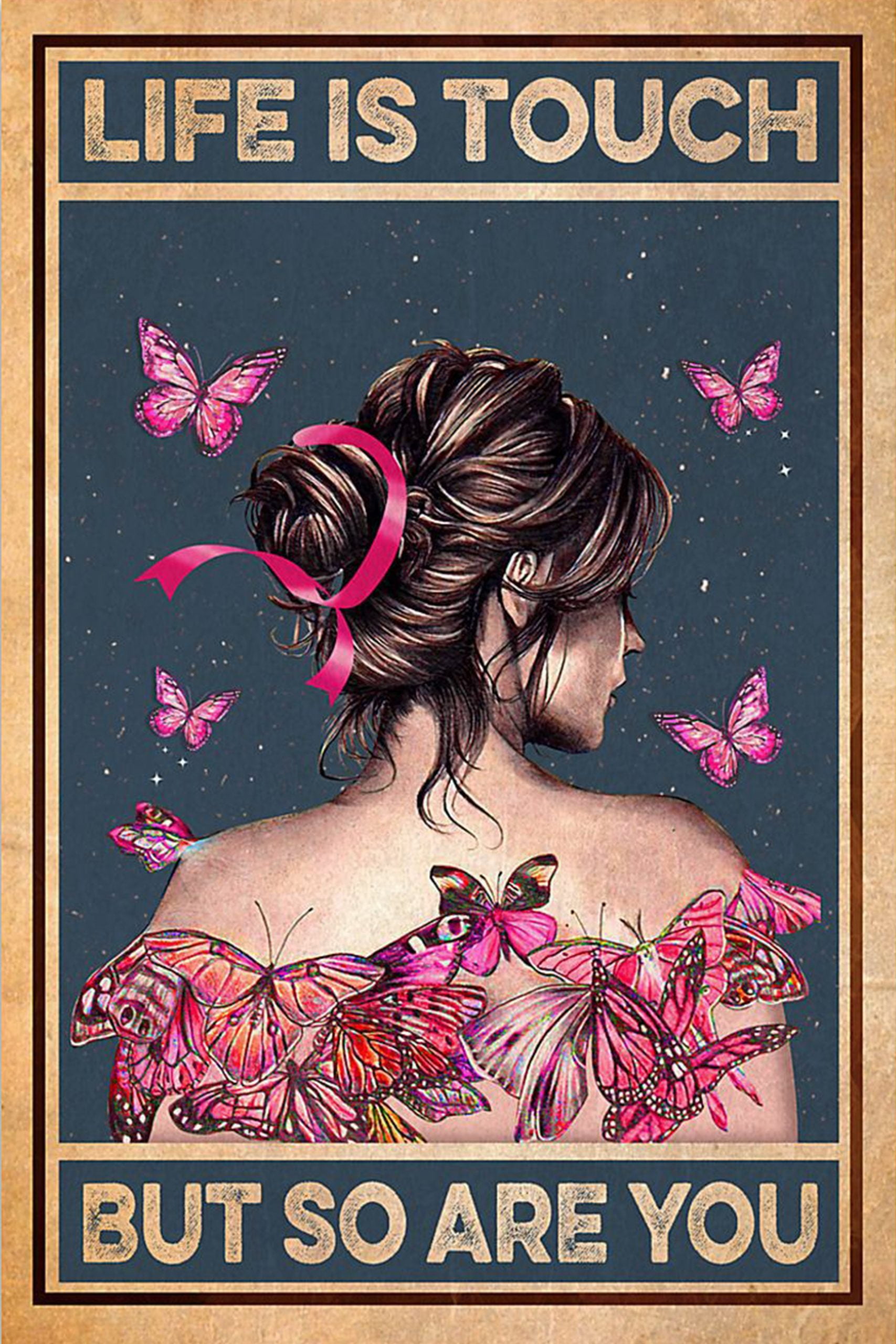 Butterfly Breast Cancer Awareness Life Is Tough But So Are You Paper ...