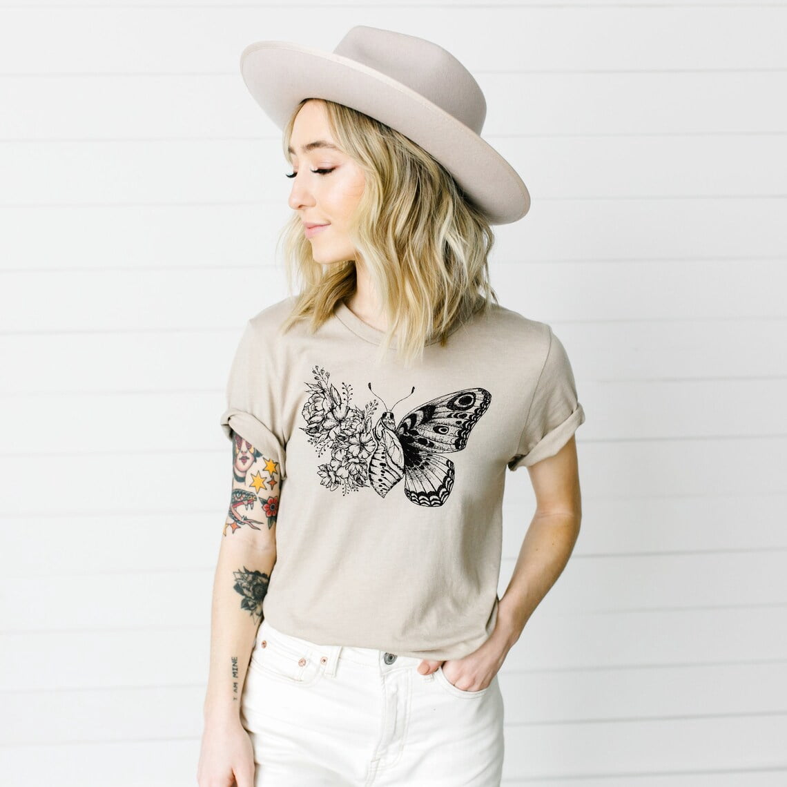 Butterfly Breath Illustrated Floral Wing Print | Desindie | Unisex ...
