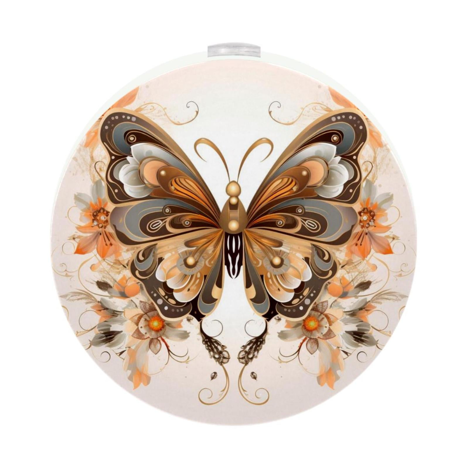 Butterfly Bright and Compact LED Round Night Light - Set of 2, Energy ...