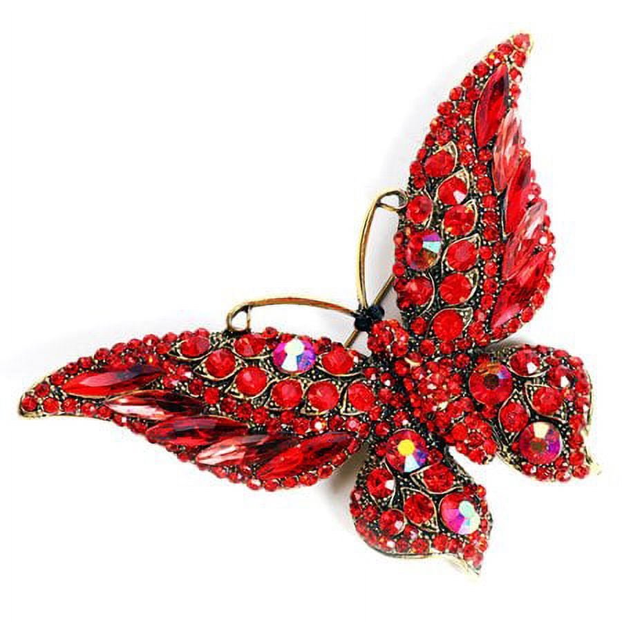 Butterfly Brooch Luxury Crystal Pin For Women Party Banquet Rhinestone ...