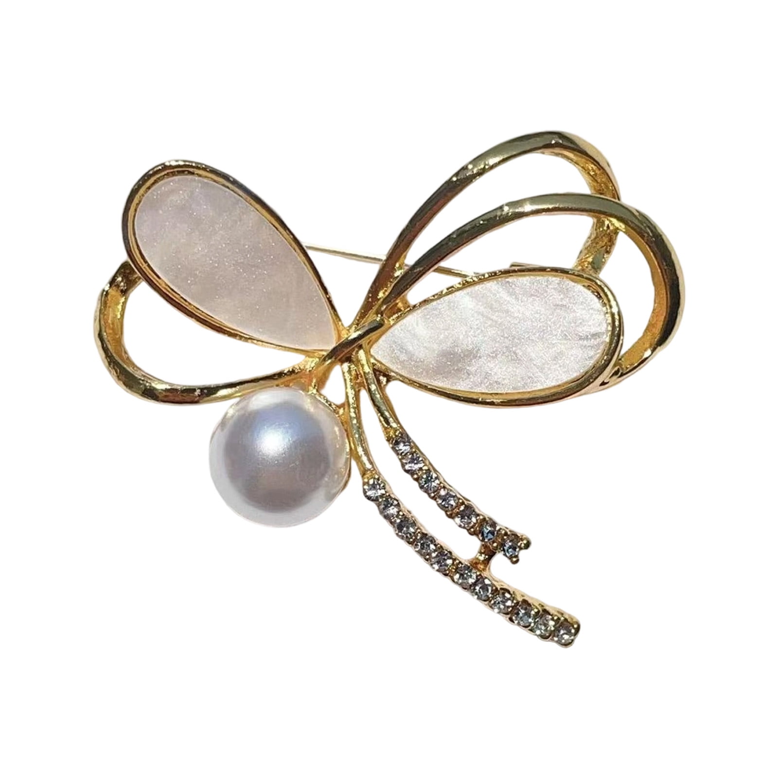 Butterfly Brooch with Pearls & Waterdrops Design, Elegant Alloy Jewelry ...