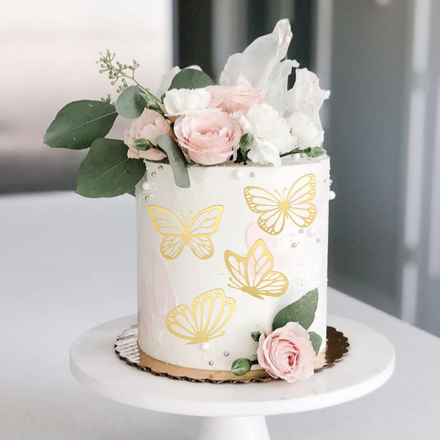 Butterfly Cake Topper Set of 4， COC1Butterfly Cake Charm Acrylic ...