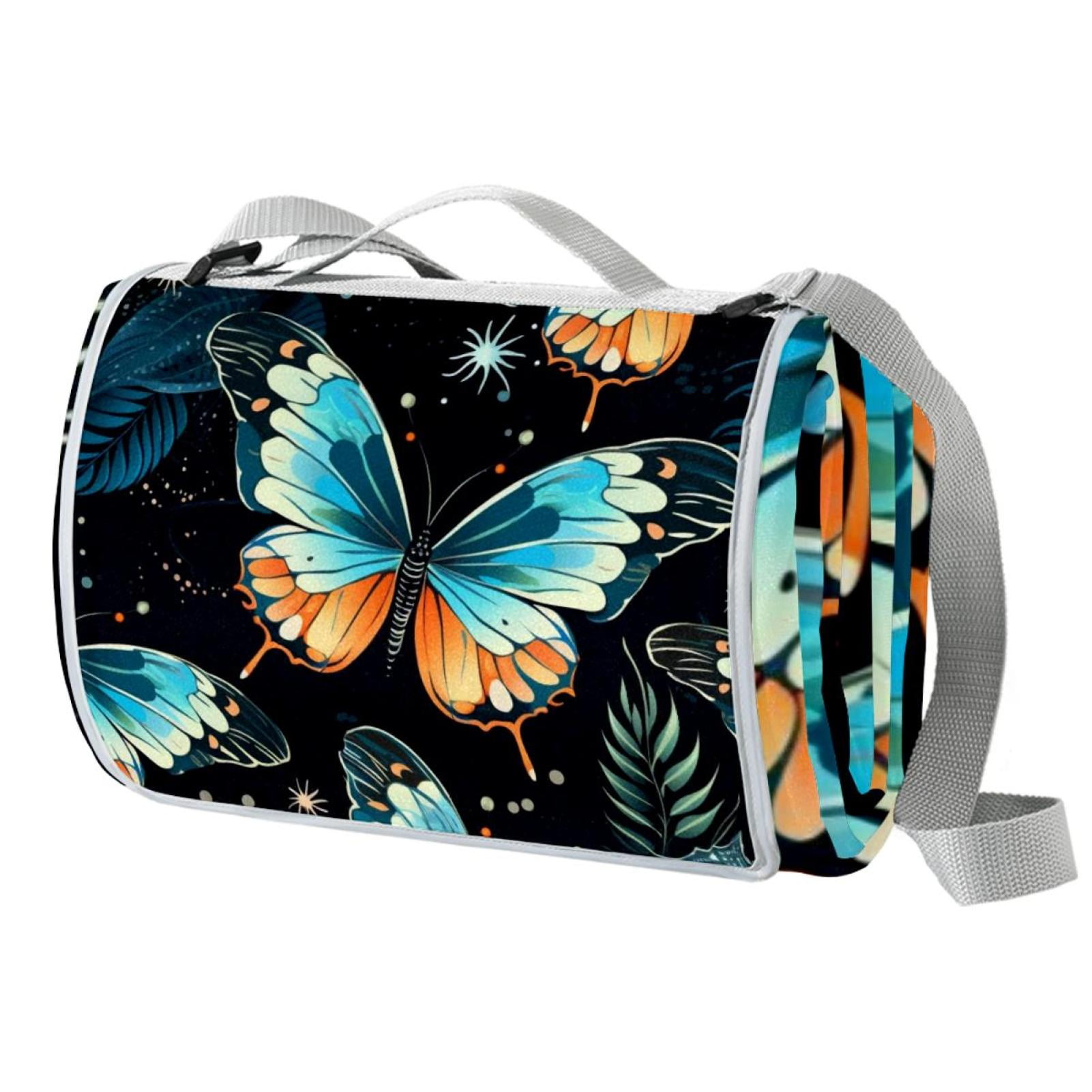 Butterfly Canvas Picnic Blanket Outdoor Waterproof Portable Mat for ...
