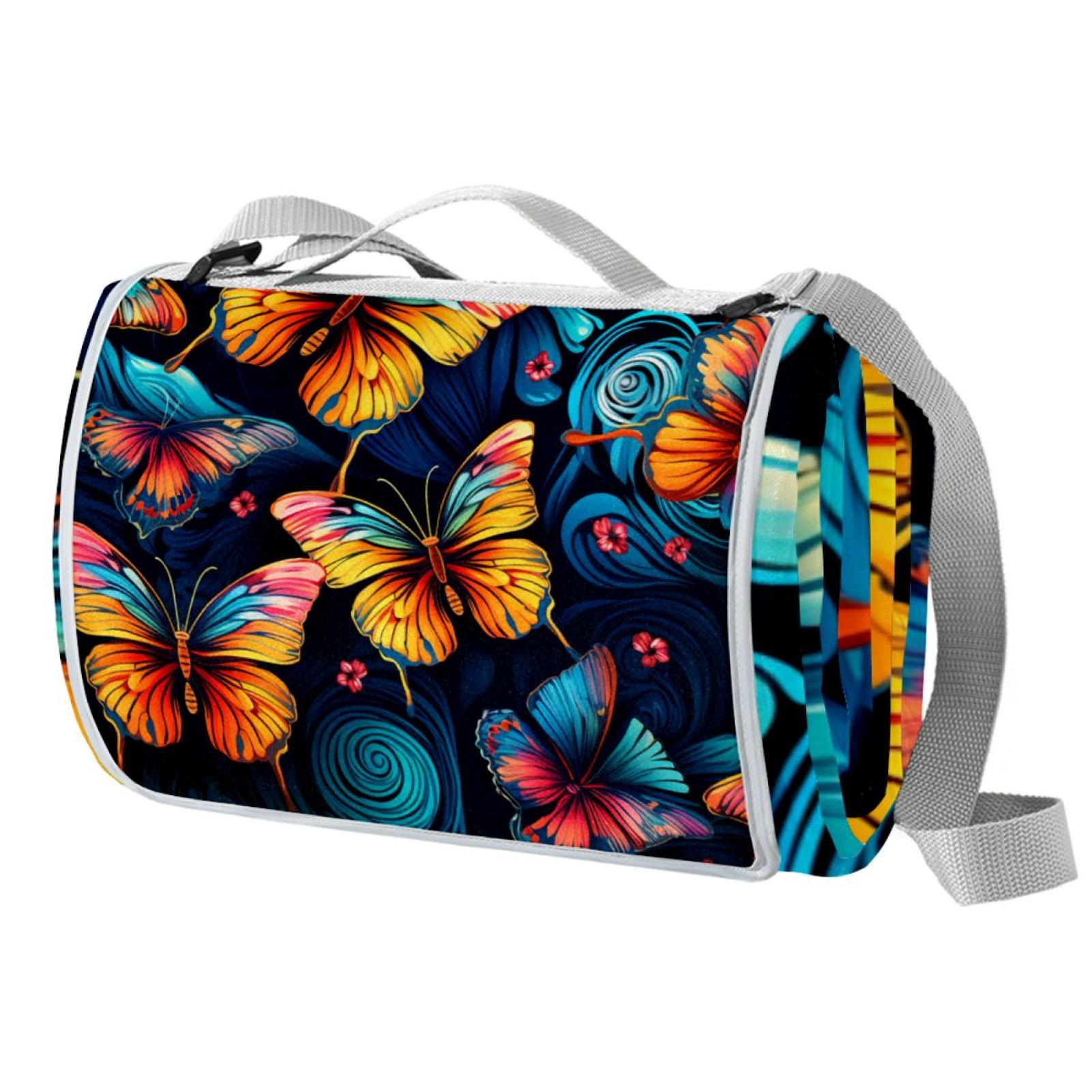 Butterfly Canvas Picnic Mat - Waterproof Beach Blanket for Outdoor ...