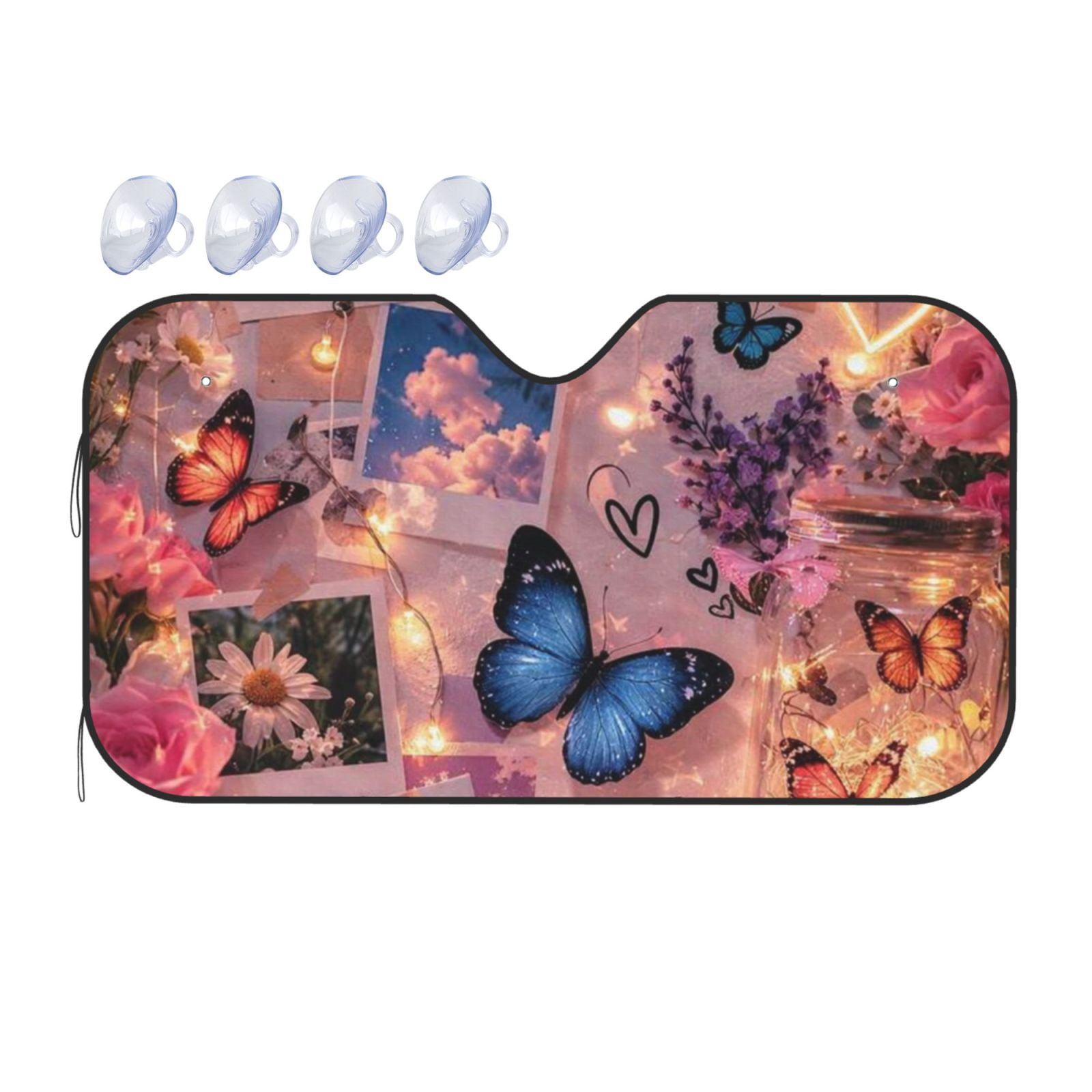 Butterfly Car Windshield Sun Shade UV Heat Shield for Car SUV Truck ...