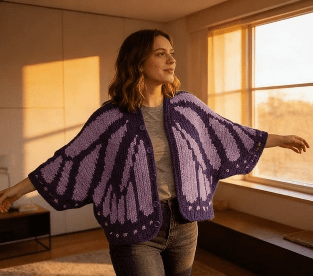 Butterfly Cardigan - Crochet Butterfly Cardigan for Women - Artistic ...