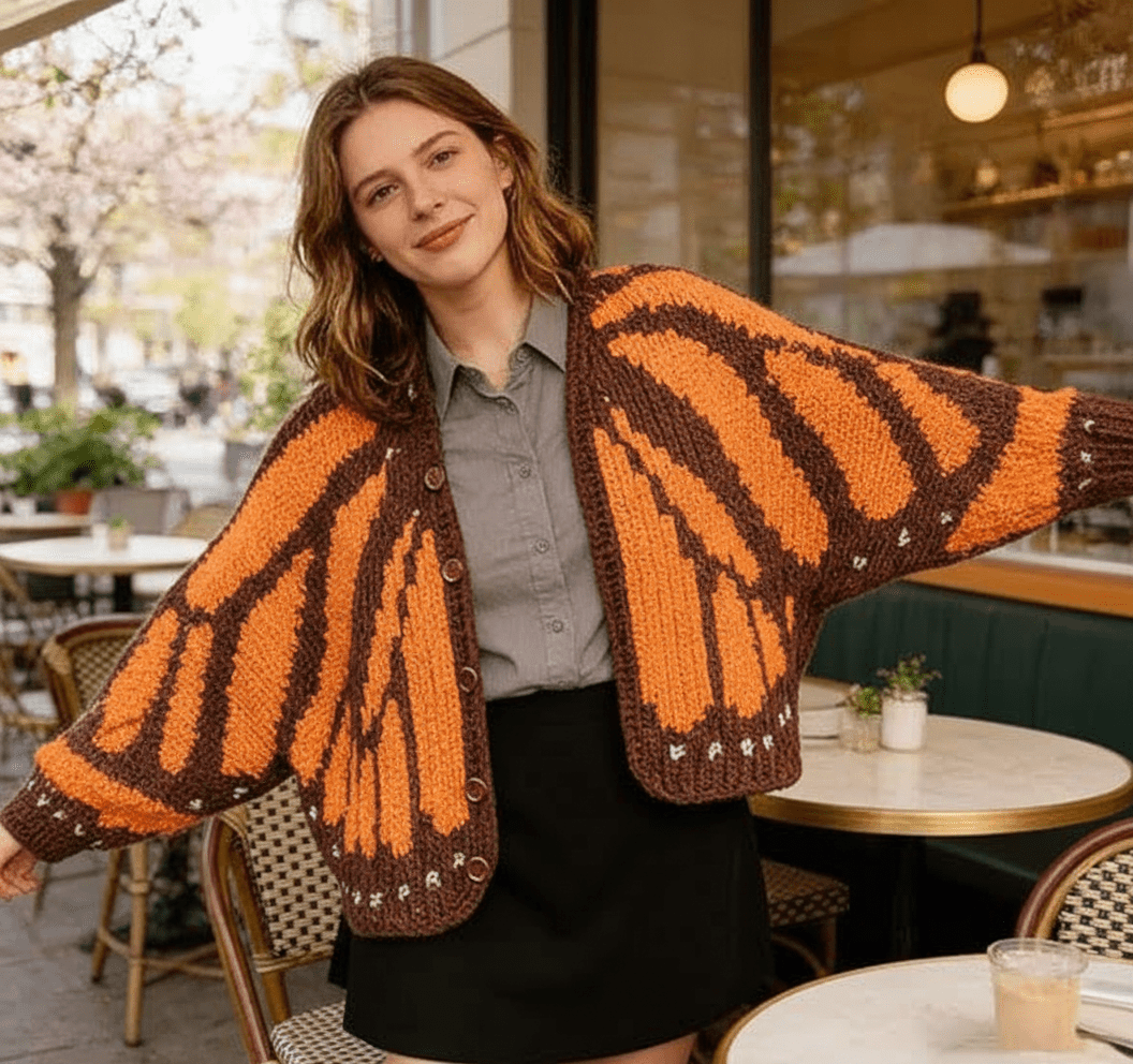 Butterfly Cardigan - Crochet Monarch Butterfly Cardigan with ...