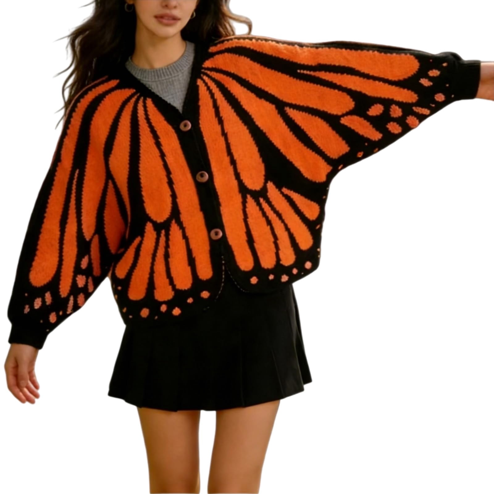 Butterfly Cardigan, Monarch Butterfly Knit Cardigan, Crochet Monarch ...
