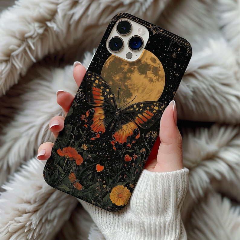 Butterfly Celestial Gothic Phone Case Compatible with iPhone 11 to 16 ...