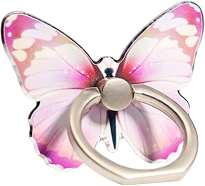 Butterfly Cell Phone Ring Stand Holder, Cute Butterfly Pattern Painted ...