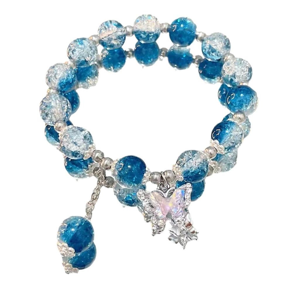 Butterfly Chain Bracelet with Moonlight Stones and Lucky Beads for ...