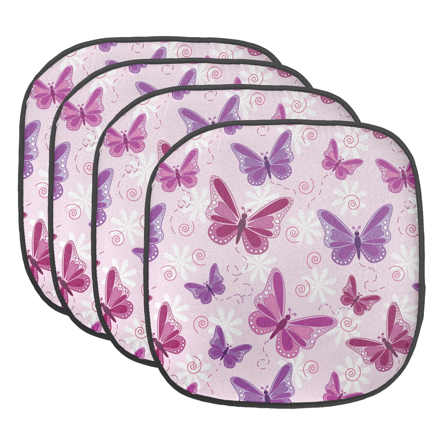 Butterfly Chair Seating Cushion Set of 4, Various Flying Butterflies ...