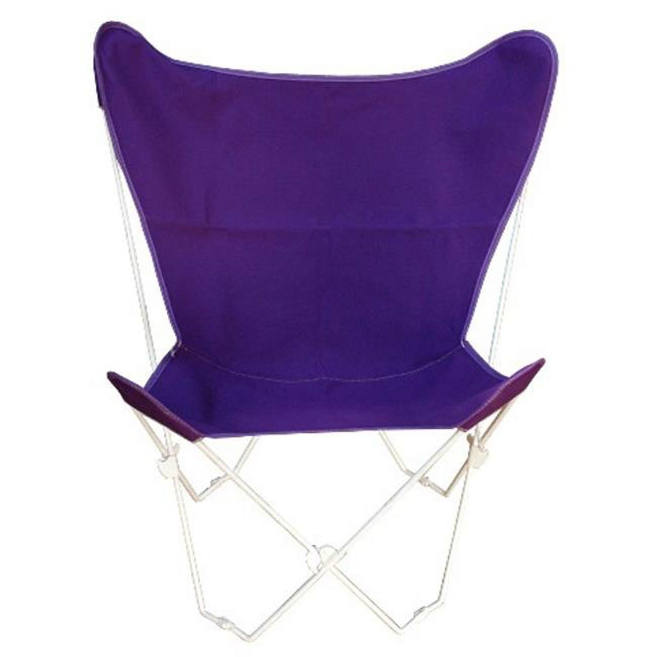Butterfly Chair and Cover Combination with White Frame - Purple ...