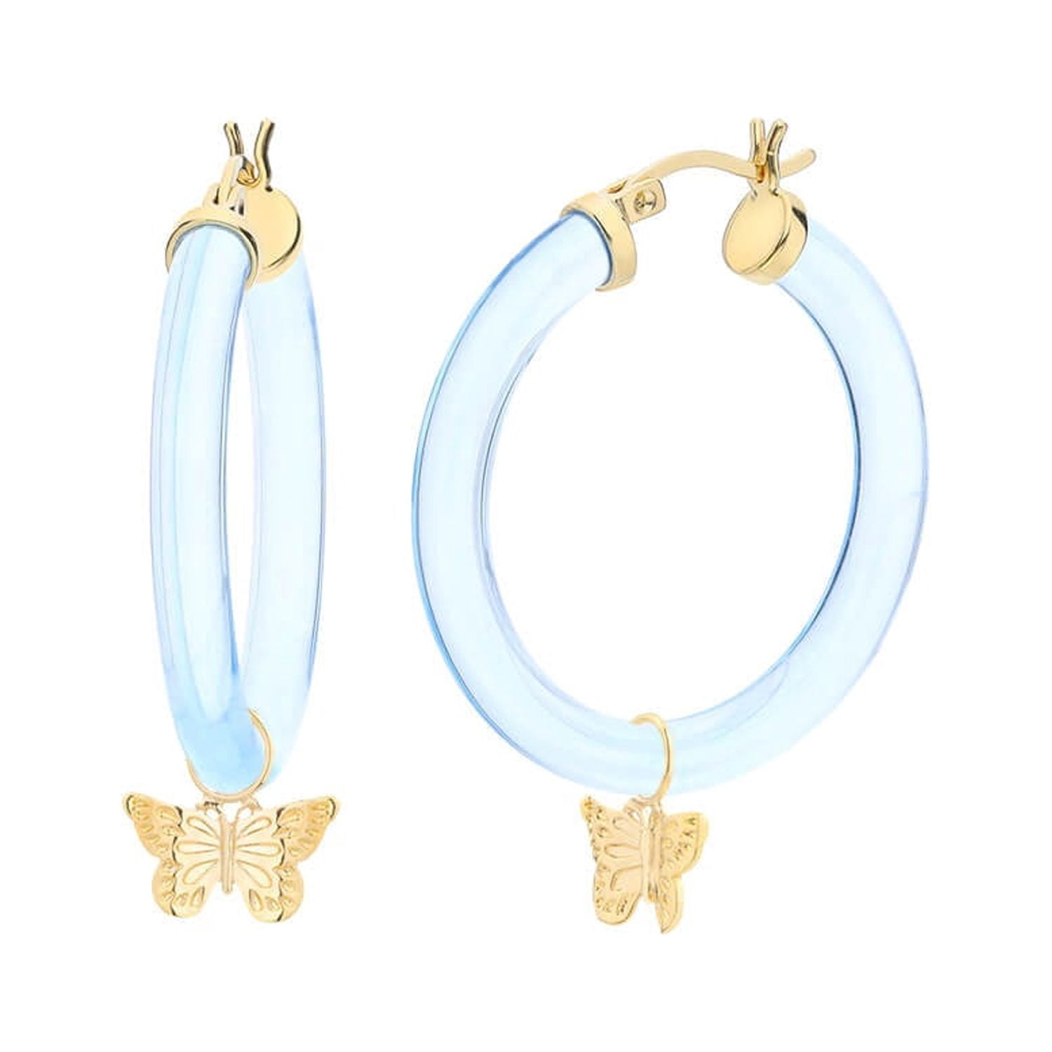 Butterfly Charm Lucite Hoops - Walmart.com
