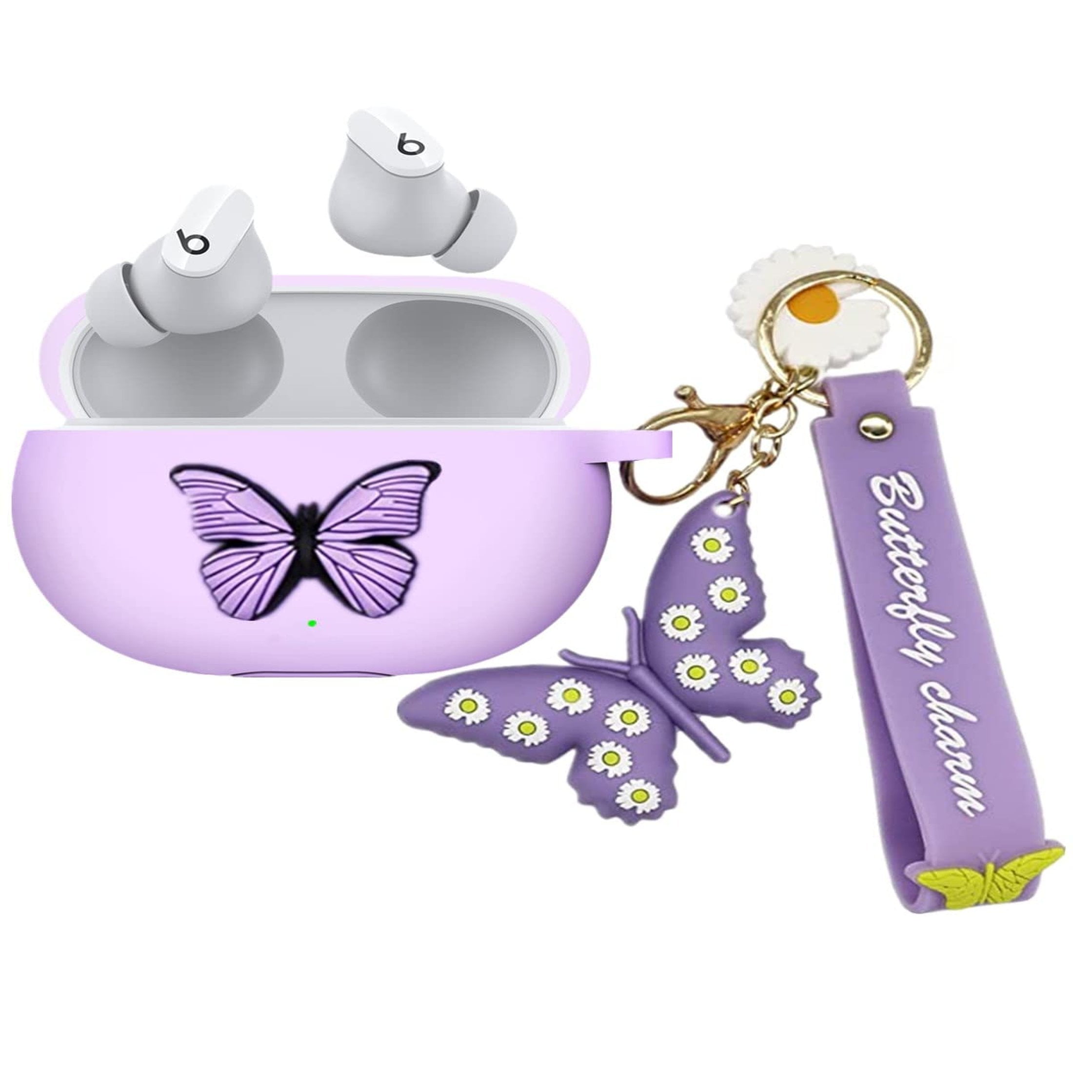 Butterfly Charm Silicone Case for Beats Studio Buds with Keychain ...