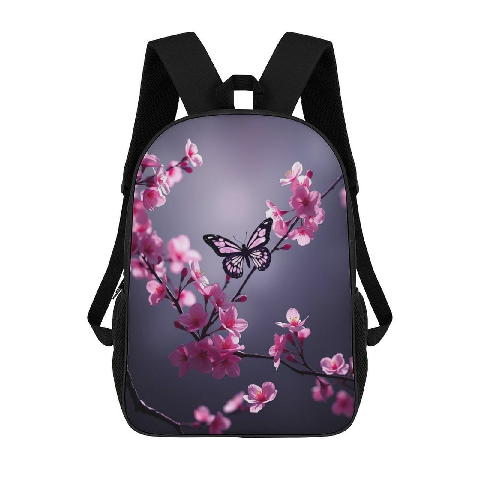 Butterfly Cherry Blossom BeautyZipper Backpack Book Bag Supplies 17 ...