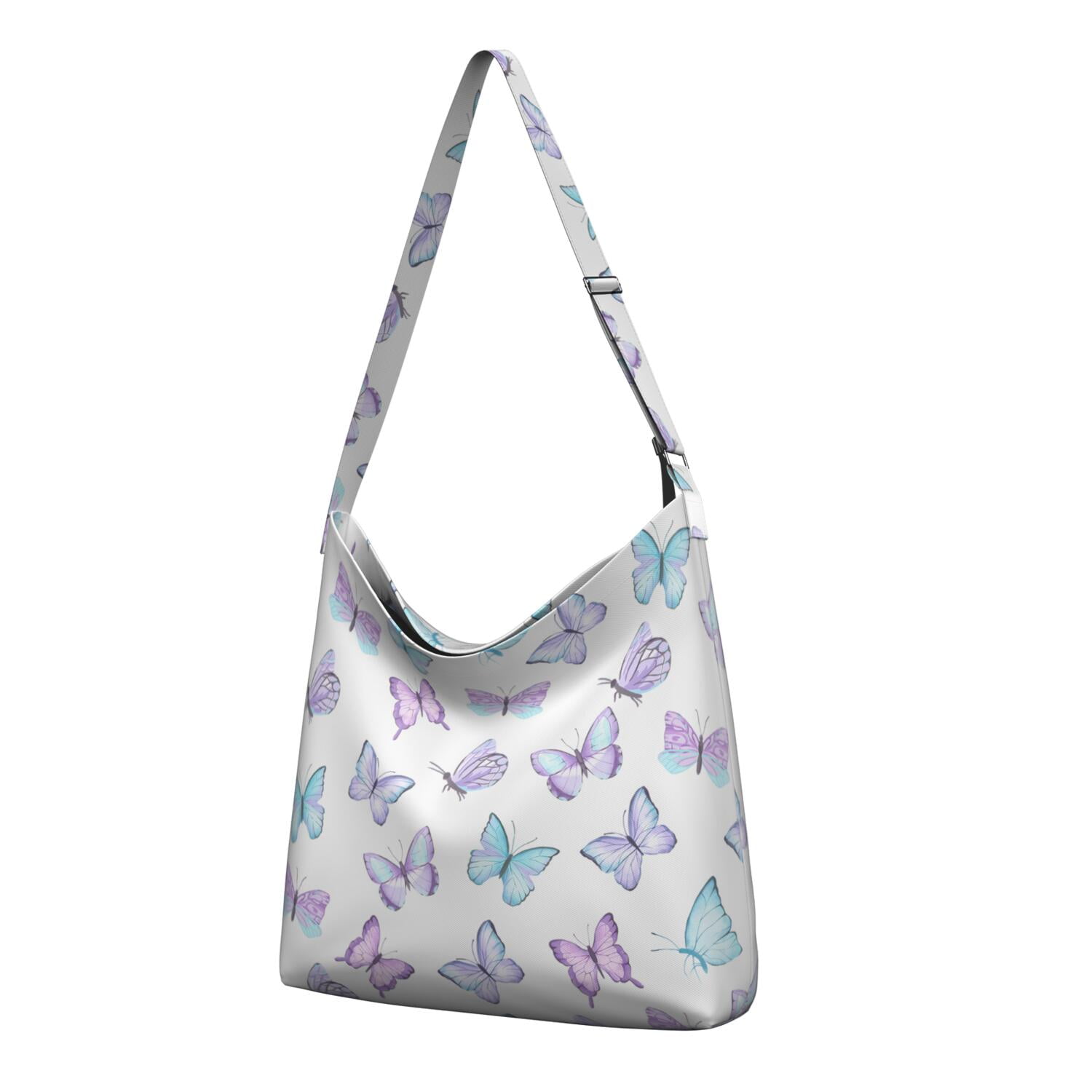 Butterfly Chic Canvas Tote Bag for Women - Extra Large Crossbody Shoulder Bag Purse with ...