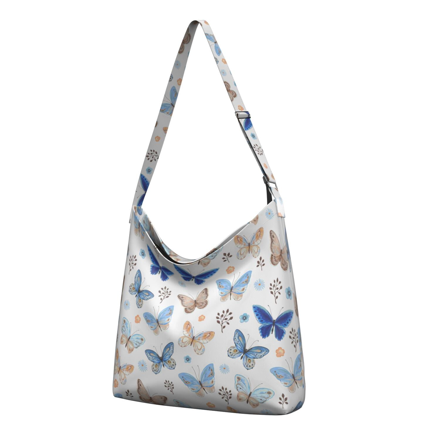 Butterfly Chic Canvas Tote Bag for Women - Extra Large Crossbody Shoulder Bag Purse with ...