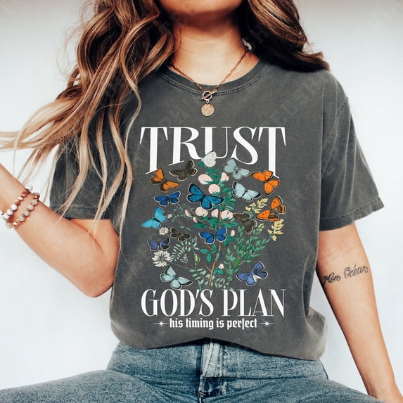 Butterfly Christian TShirt Trust God 39 s Plan - Walmart.com