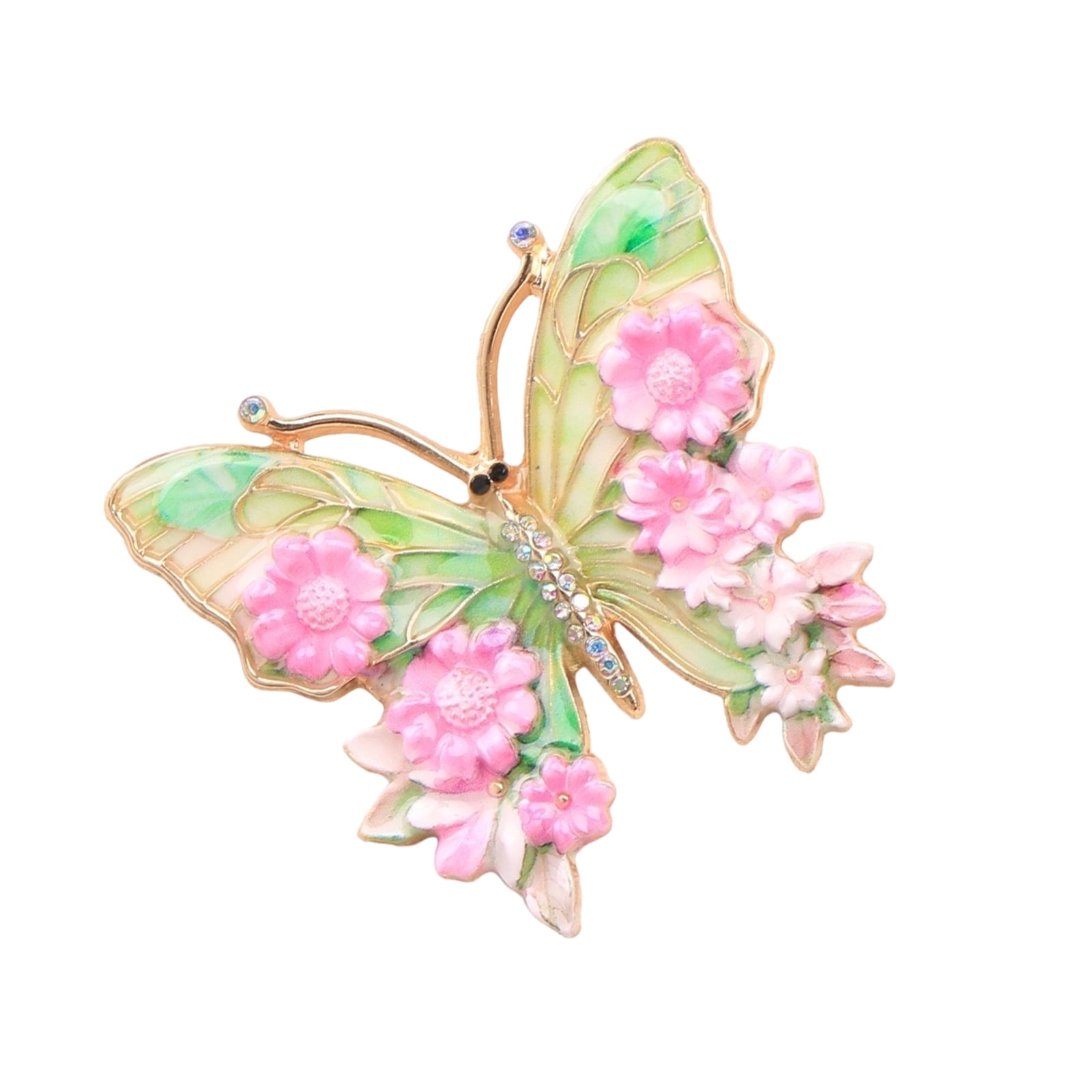 Butterfly Clasp Pin With Sparkling Crystals Rhinestones Clothes ...