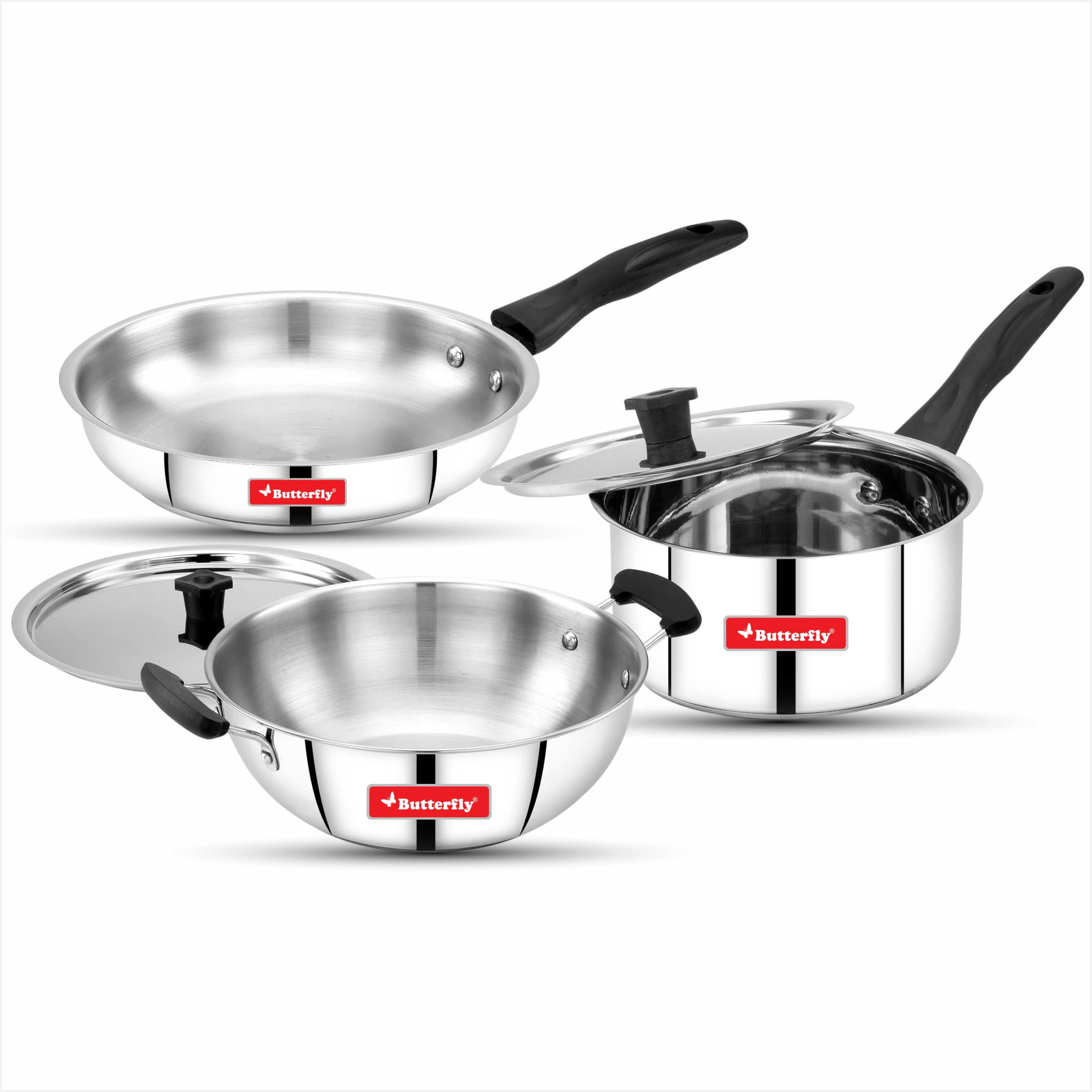 Butterfly Classic Ss Cookware Set - 5 Pcs,Stainless Steel, Silver ...
