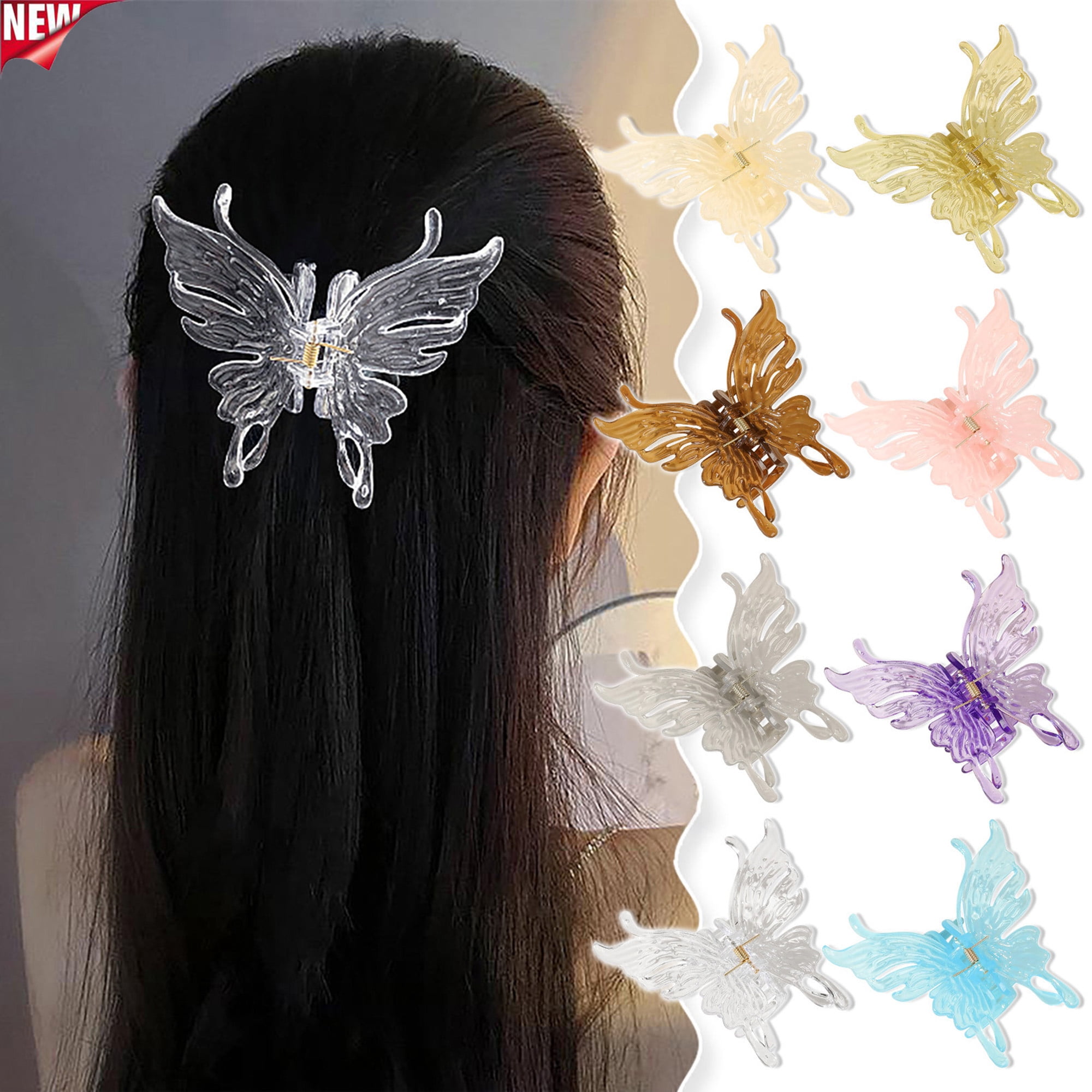 Butterfly Claw Hair Clip for Women,Large Hollow Acrylic Butterfly Jaw ...