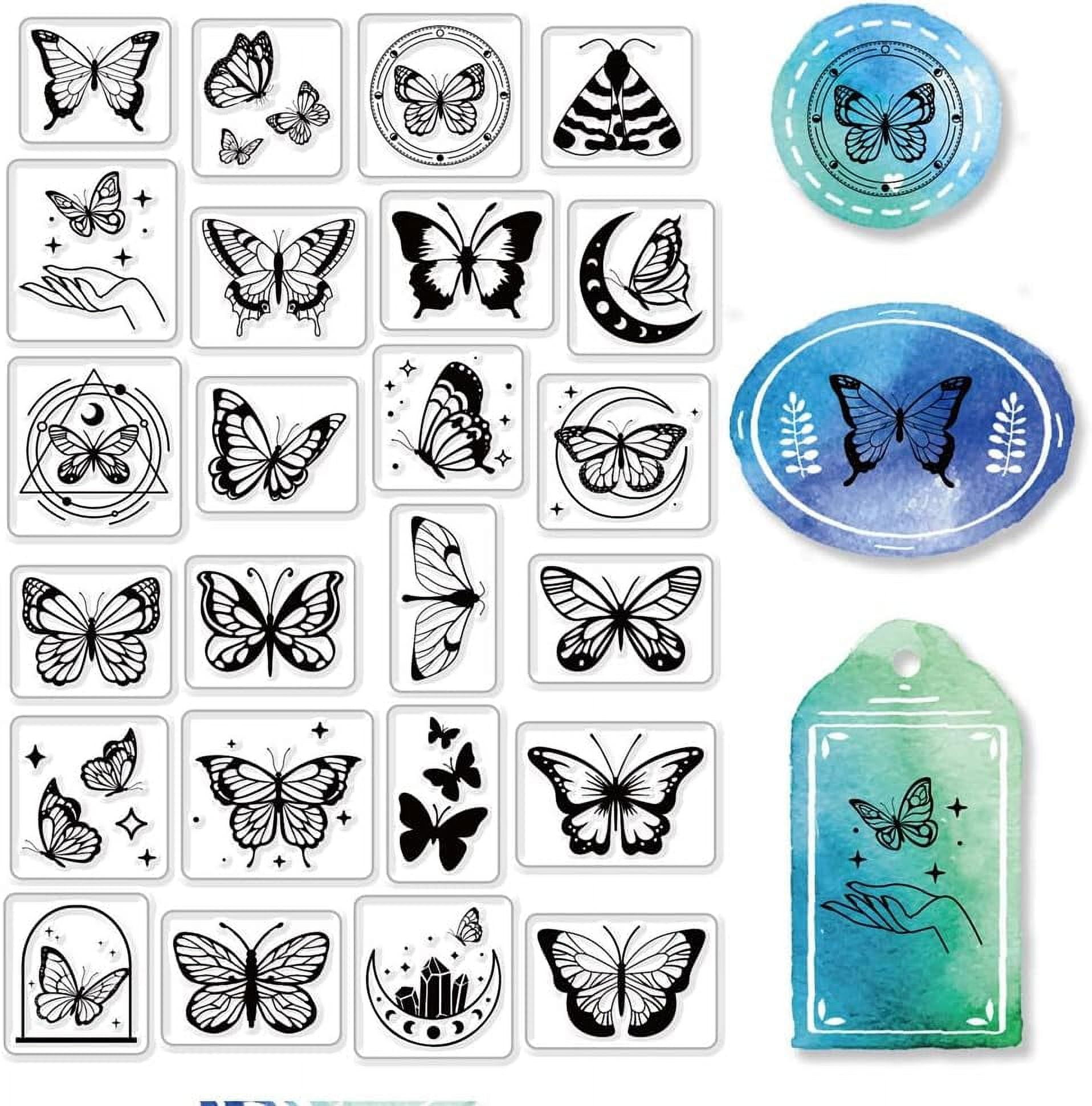 Butterfly Clear Stamps for Card Making Decoration Scrapbooking Moon ...