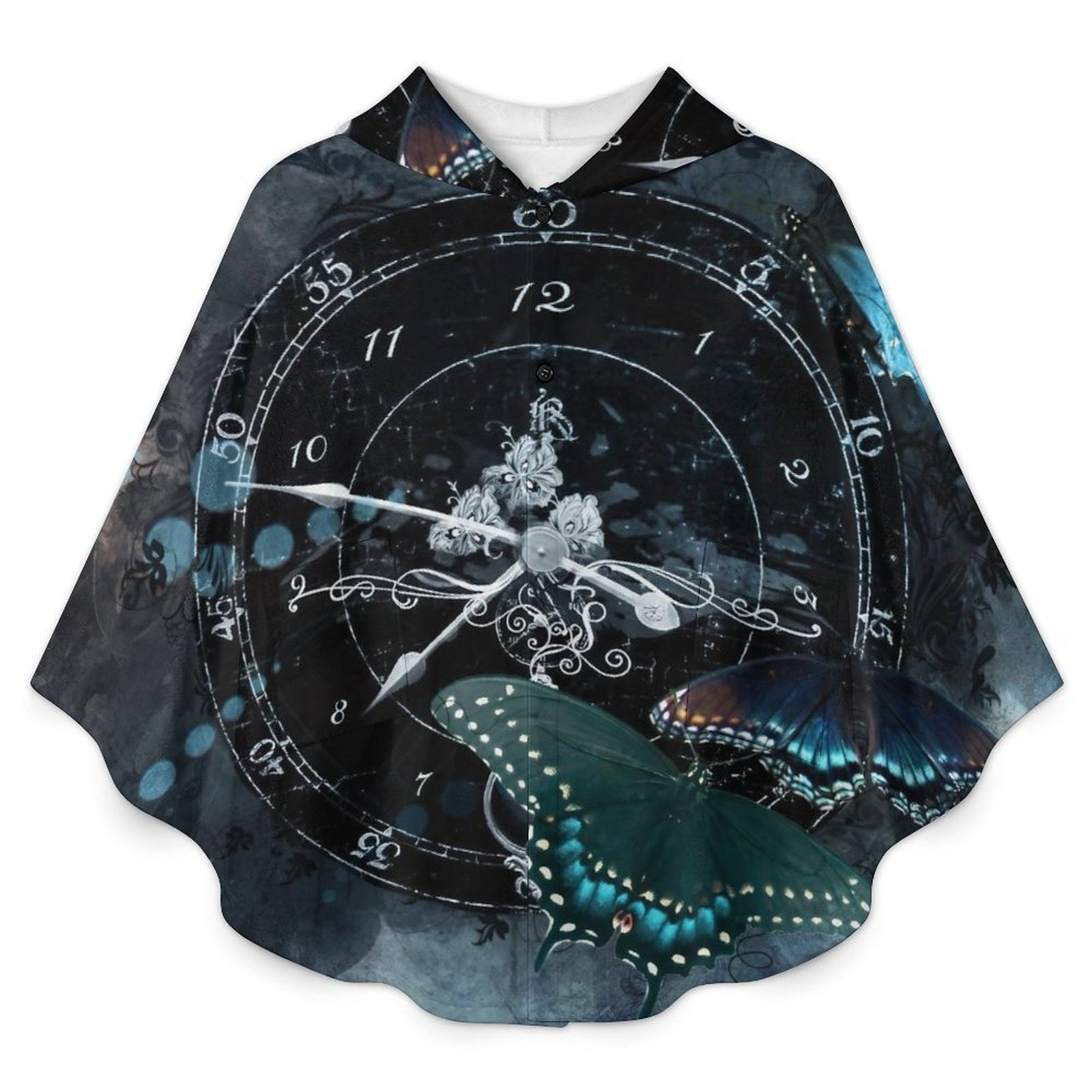 Butterfly Clock Blanket Oversized Wearable Hooded Blanket Warm Throw ...