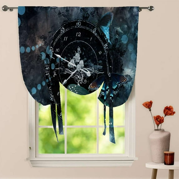 Butterfly Clock Window Curtain for Living Room Roman Curtain Kitchen ...