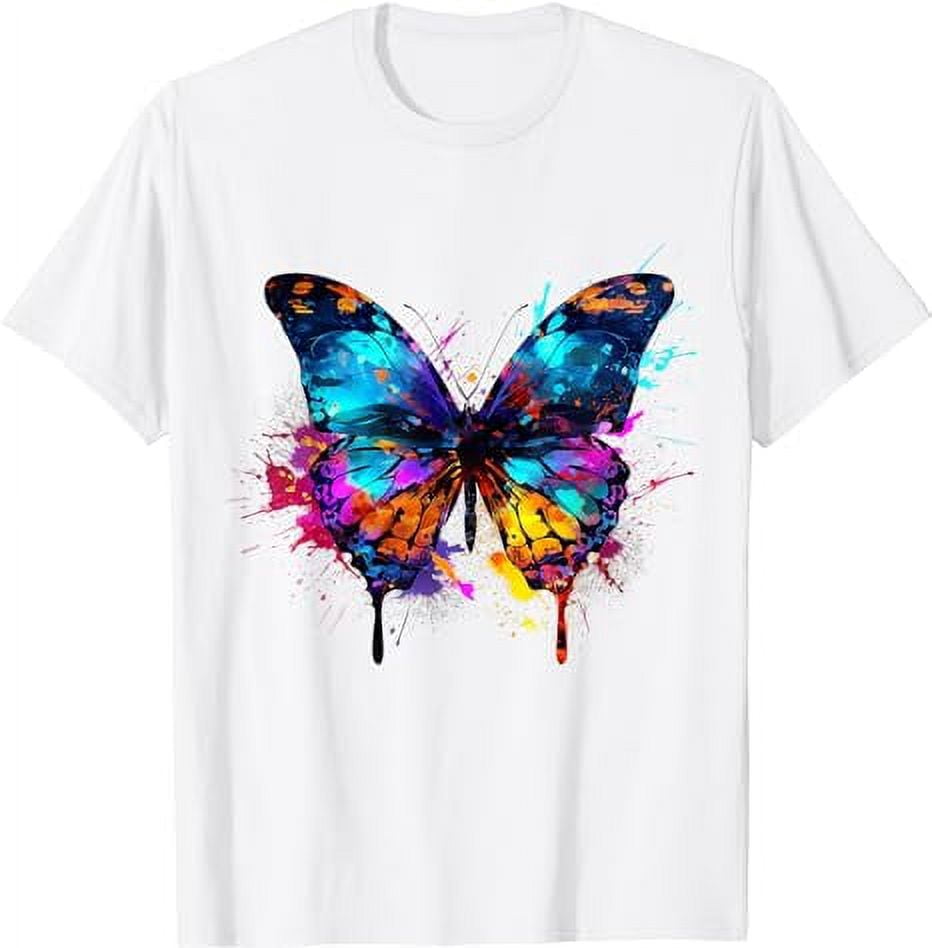 Butterfly Colorful Artwork | Animal Motif Butterfly T-Shirt - Walmart.com