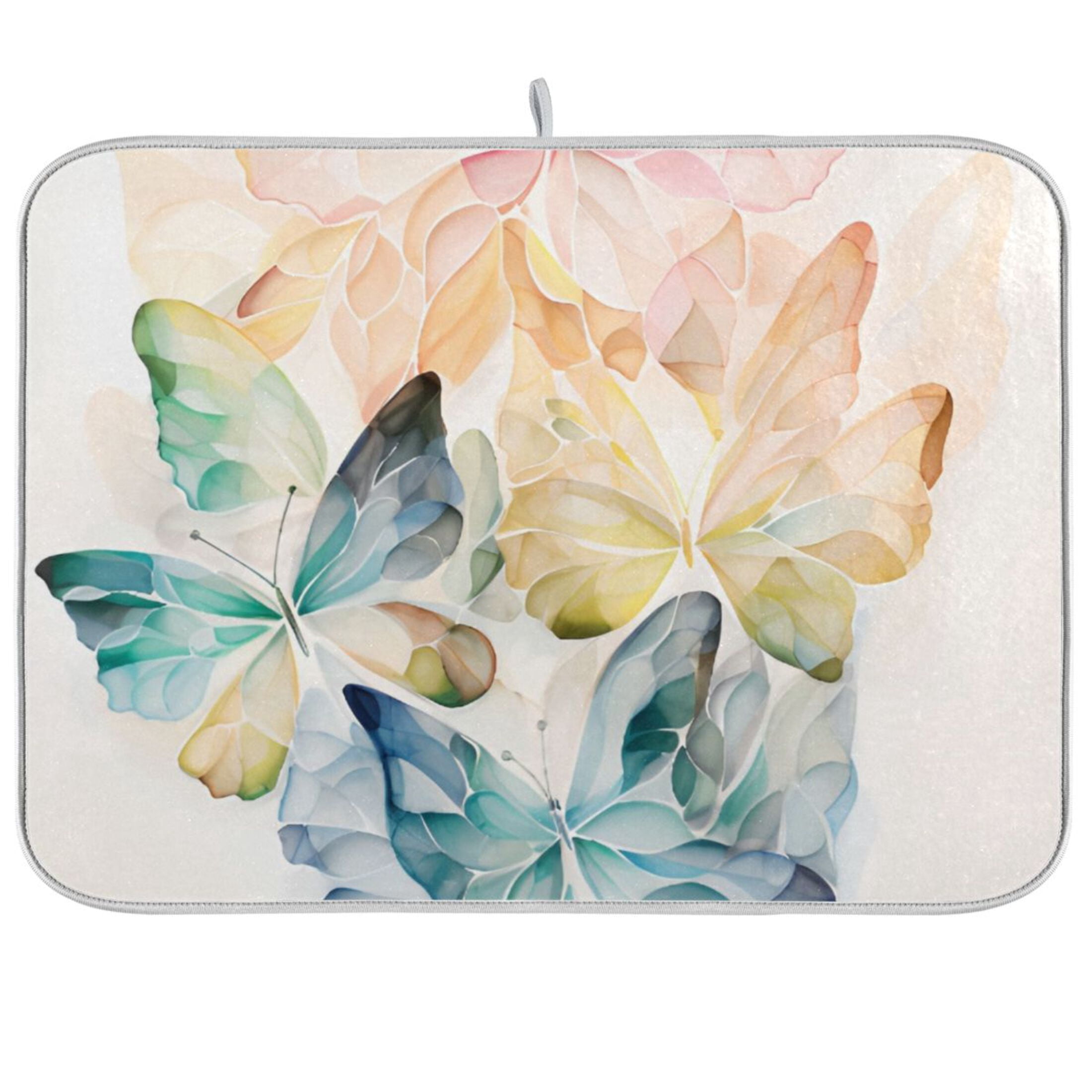 Butterfly Colorful Dish Drying Mat Microfiber Kitchen Pad Large Counter ...